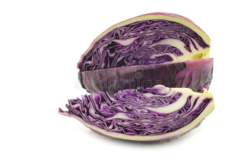 Freshly Harvested Cut Red Pointed Cabbage Stock Image - Image of ...