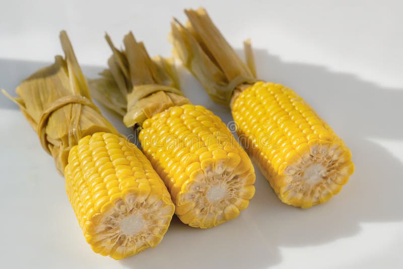Freshly Husked Corn on the Cob Ready for Cooking in a Bright Kitchen ...