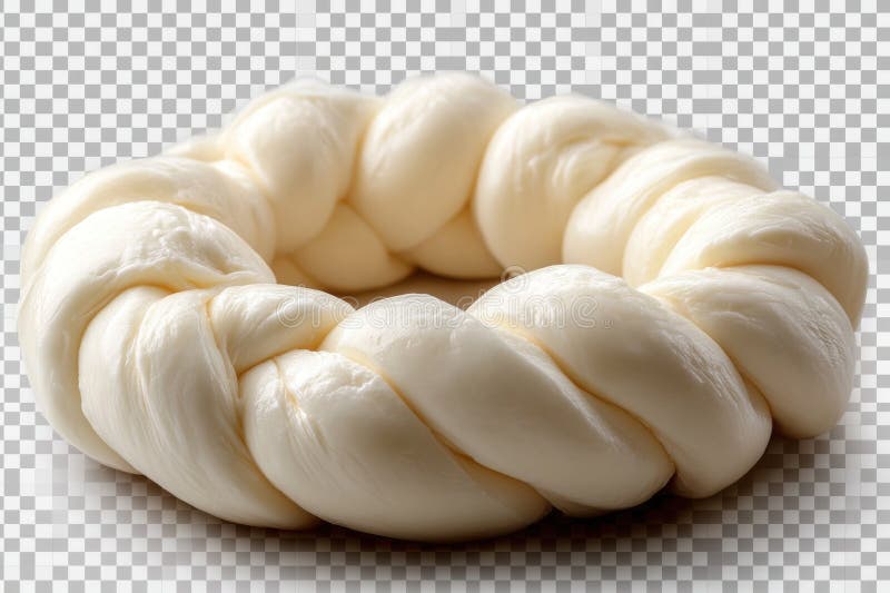 Freshly Isolated Braided Buffalo Mozzarella Cheese on Stock ...