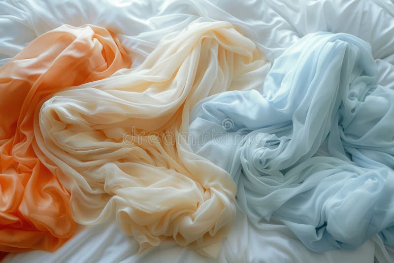 Freshly Laundered Bed Sheets Stack on Isolated Background Stock ...