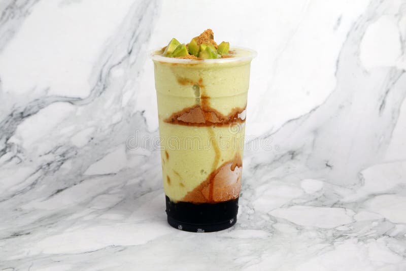 Freshly Made Avocado Flavored Shake Stock Photo - Image of healthy ...