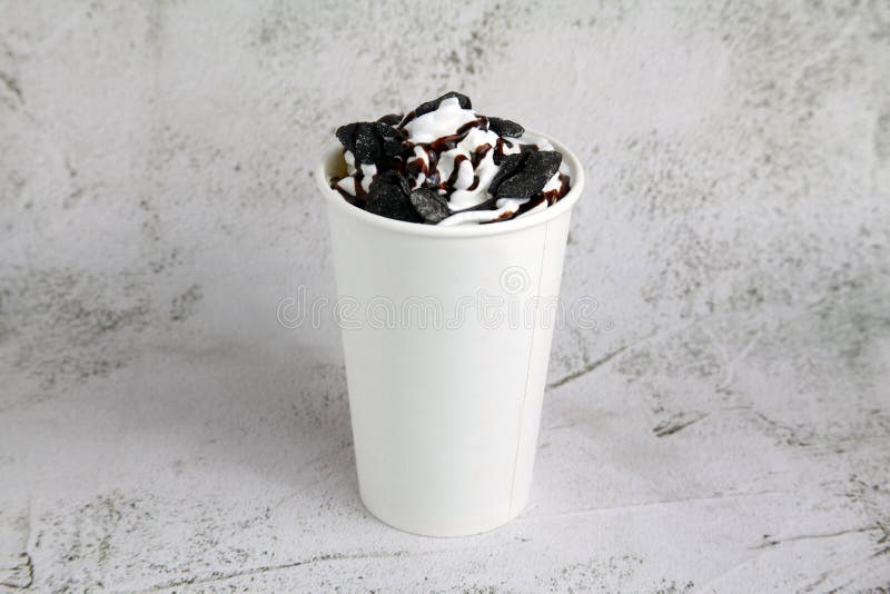 Freshly Made Chocolate Java Chip Flavored Frappe Stock Photo - Image of ...