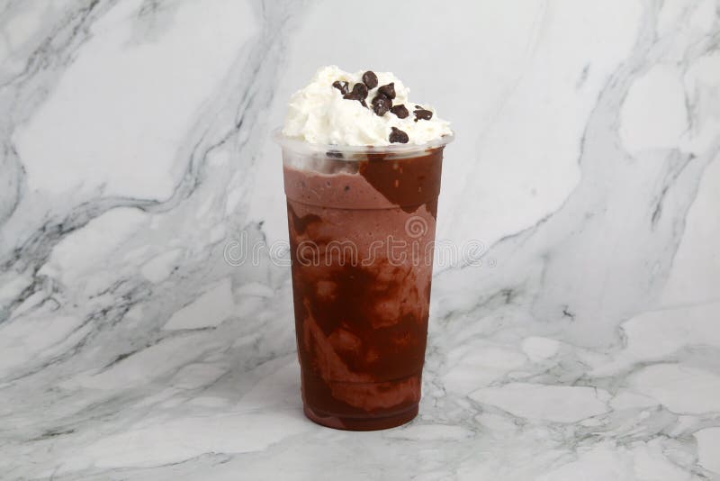 Freshly Made Chocolate Java Chip Flavored Frappe Stock Image - Image of ...
