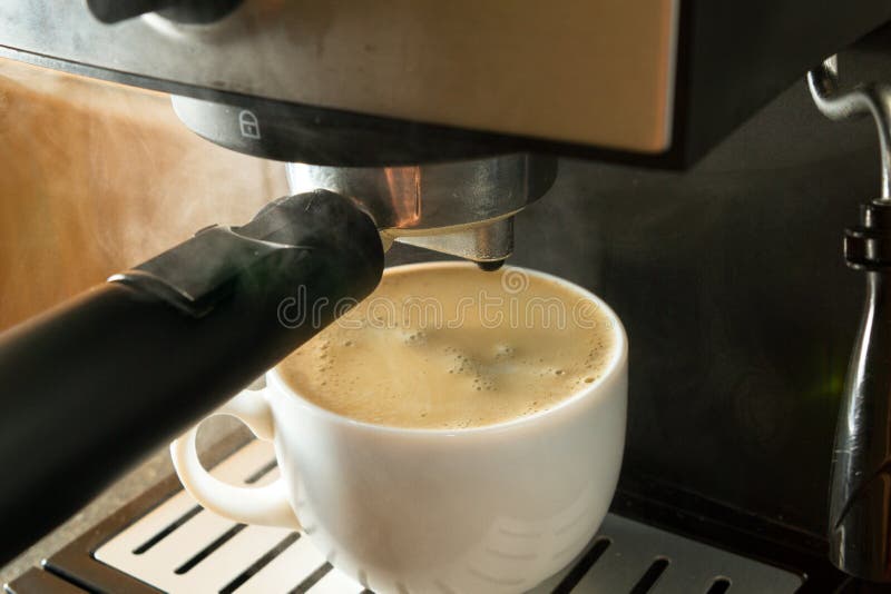 Freshly Made Coffee in a White Cup. Stock Photo - Image of drink ...