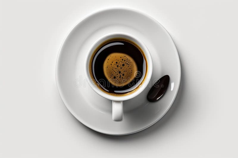Freshly Made Espresso on White Background. Black Coffee Top View Stock ...