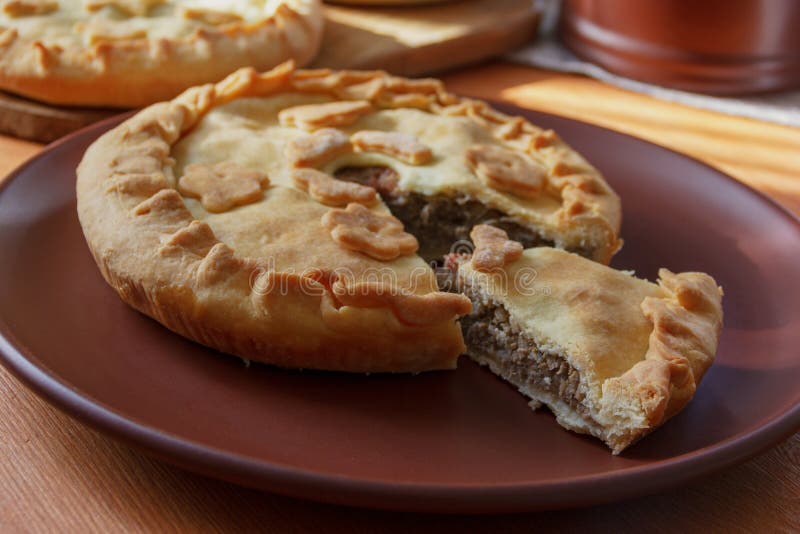 Freshly Made Homemade Meat Pie Stock Image - Image of brown, snack ...