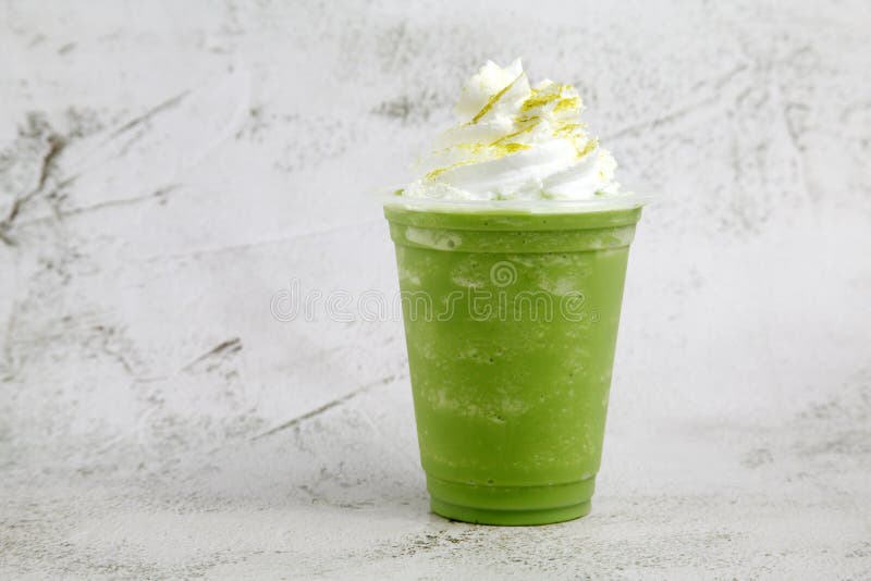 Freshly Made Matcha Flavored Frappe Stock Image - Image of plastic ...
