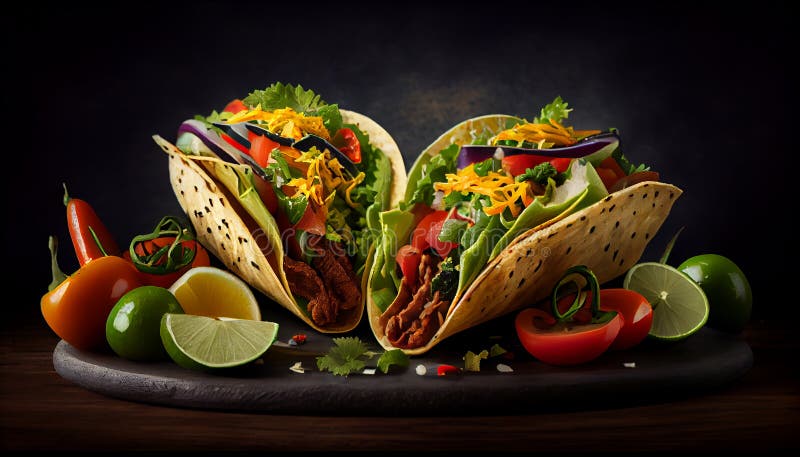 Freshly Made Mexican Beef Burrito on Rustic Wooden Plate ,generative AI ...