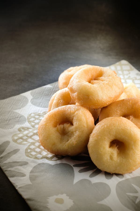 Freshly Made Plain Donuts on a Table Stock Image - Image of counter ...