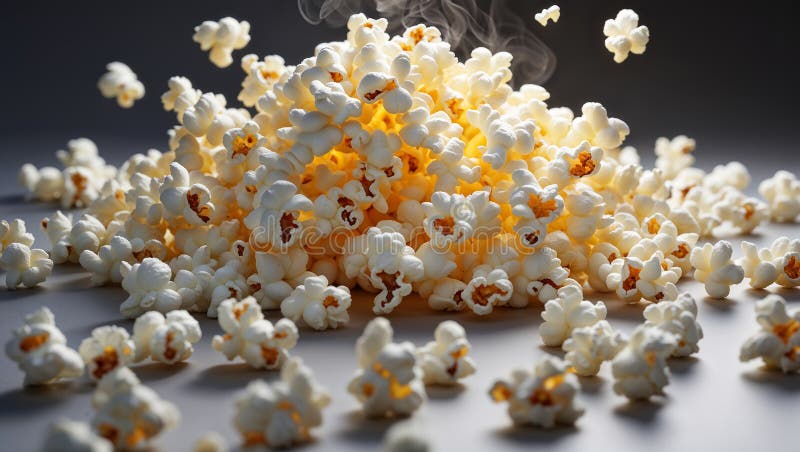 Freshly Made Popcorn Exploding with Flavor and Steam Stock Illustration ...