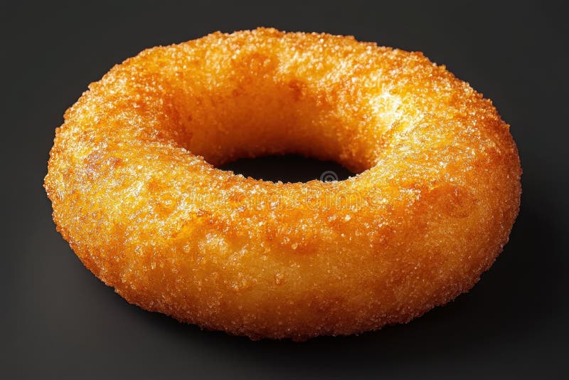 Golden, Fluffy Donut with a Sugary Crust Served on a Dark Surface ...