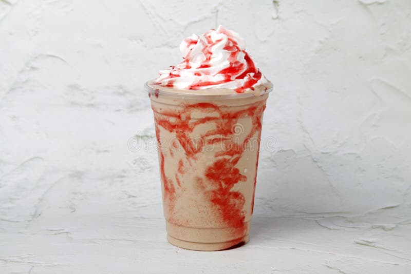 Freshly Made Strawberry Flavored Frappe Stock Image - Image of milk ...