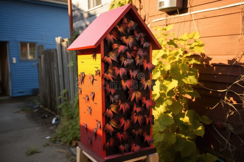 Freshly Painted Bat House Drying in Sunlight Stock Image - Image of ...