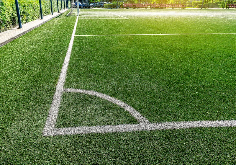 Soccer Corner Flag and Boundary Lines Stock Image - Image of football ...