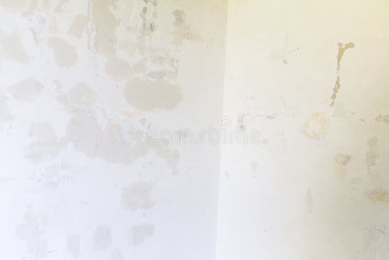 Freshly Plastered Exposed Wall Ready for Decorating. Stock Image ...