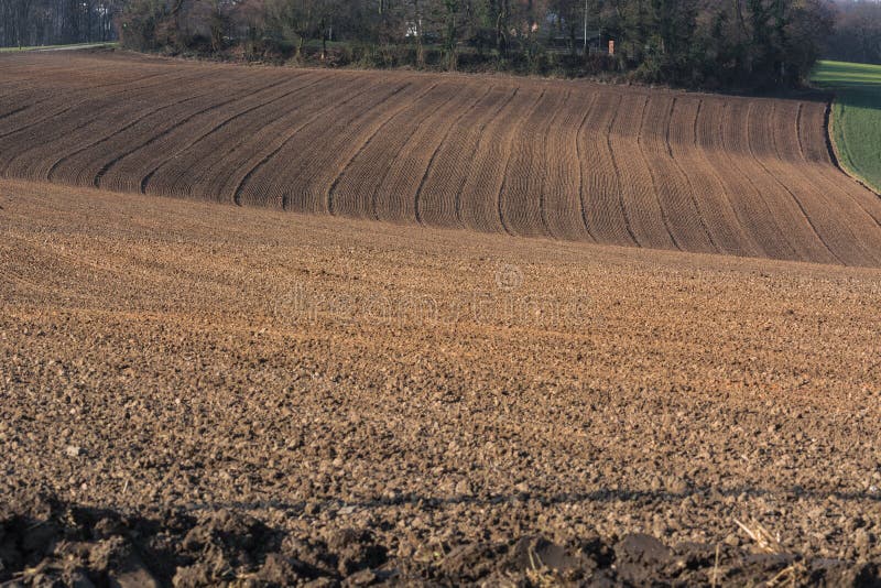 Freshly Plowed Field in Germany. Stock Photo - Image of landscape ...