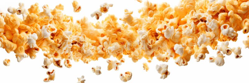 Freshly Popped Popcorn Flying through the Air in a Bright, Cheerful ...