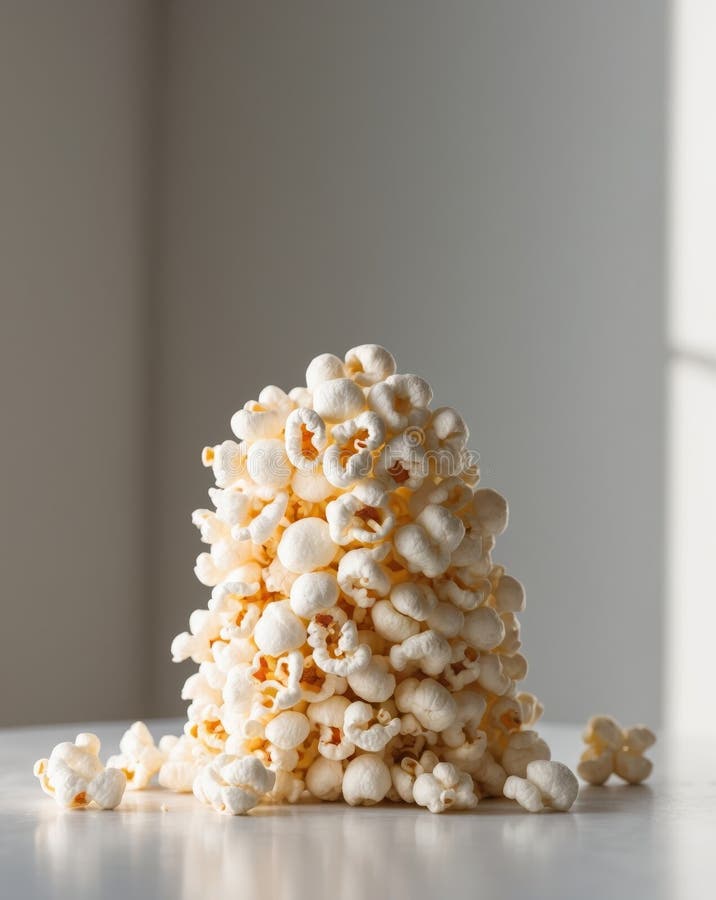 Freshly Popped Popcorn Stacked in a Fluffy Pile Stock Photo - Image of ...