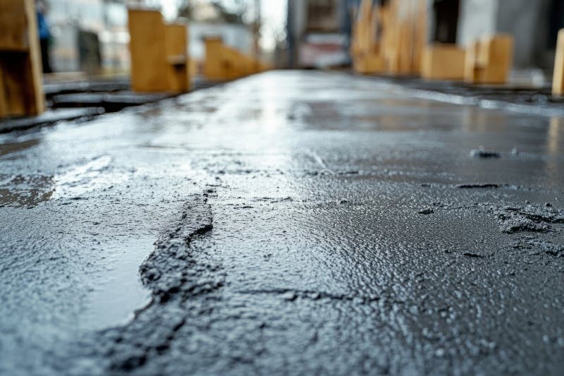 Freshly Poured Concrete Surface Drying during Building Construction ...