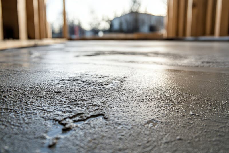 Freshly Poured Concrete Surface Drying during Building Construction ...