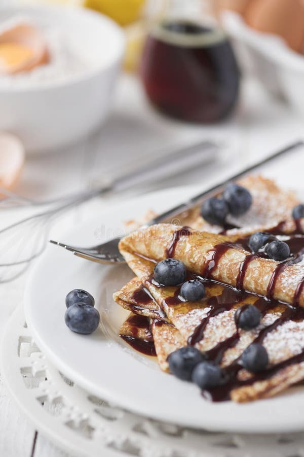 Freshly prepared crepes stock image. Image of fresh, horizontal - 20031519