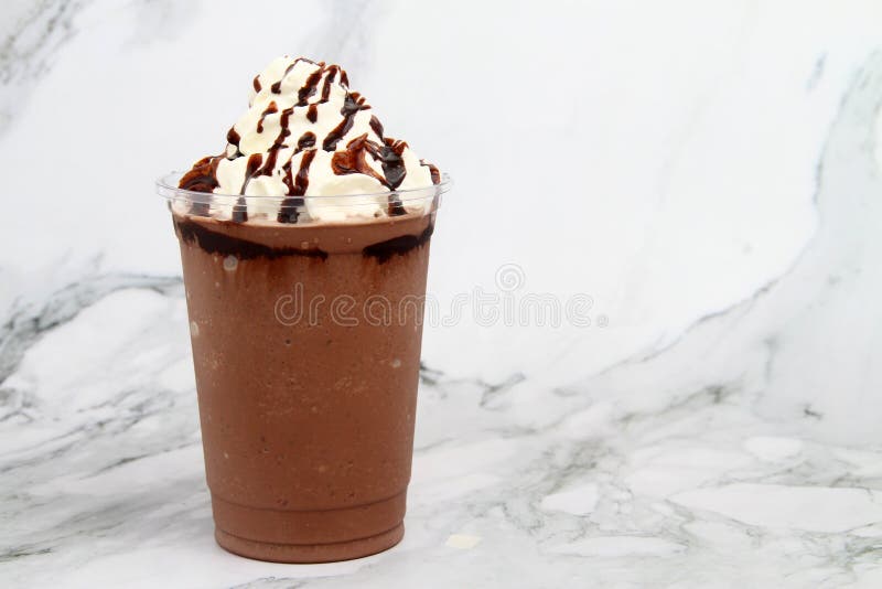 Freshly Prepared Cup of Choco Chip Frappe Stock Photo - Image of ...