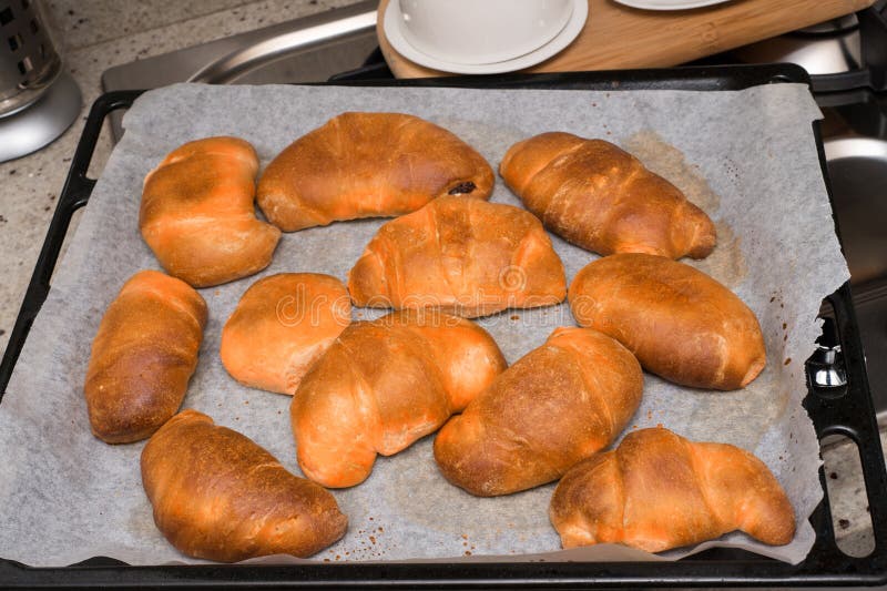 Freshly Prepared Home Croissants on a Modern Kitchen Stock Photo ...