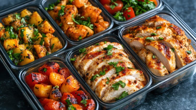 Freshly Prepared Meal Prep Boxes with Grilled Chicken, Shrimp, and ...