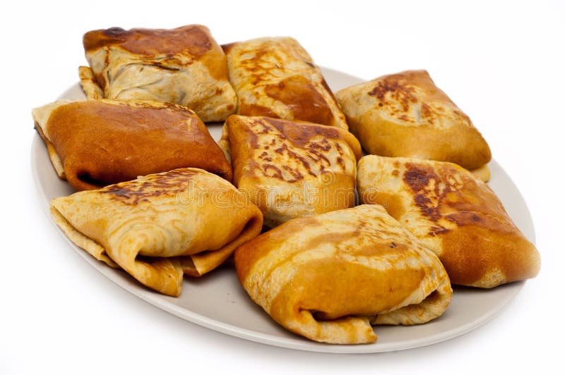 Freshly Prepared Pancakes with Meat Stock Photo - Image of delicious ...