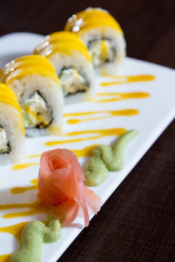 Freshly Prepared Sushi Dish Stock Photo - Image of platter, detail ...