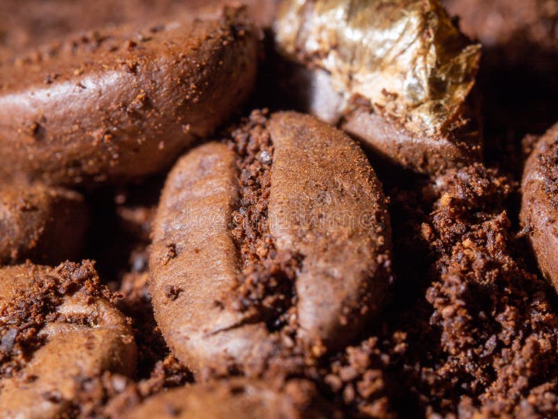 Freshly Roasted Coffee Beans. Macro Photos Stock Photo - Image of ...