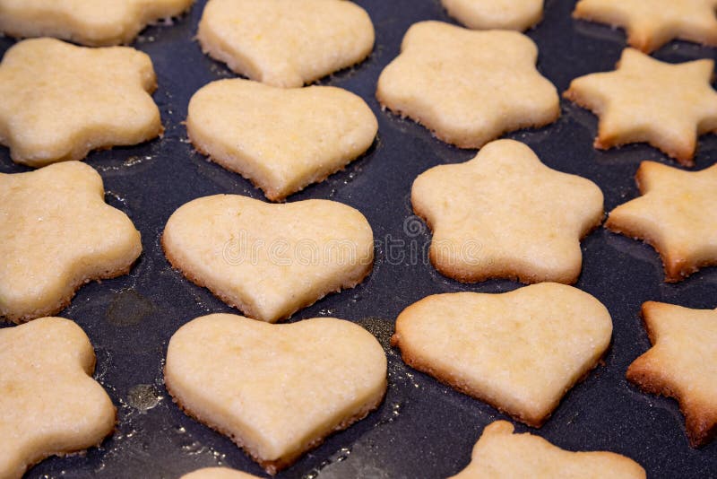 Freshly Roasted Cookies in the Tray. Stock Photo - Image of delicious ...