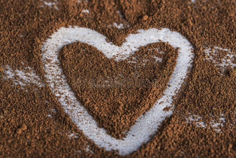 Freshly Roasted Ground Coffee in Heart Shape Stock Image - Image of ...
