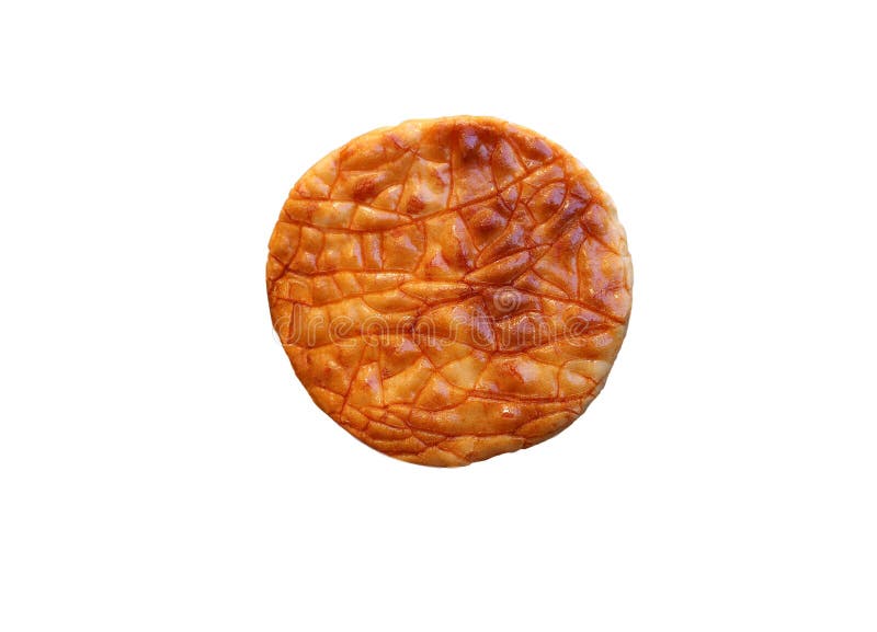 Freshly Roasted Japanese Senbei Rice Crackers Isolated on White. Stock ...