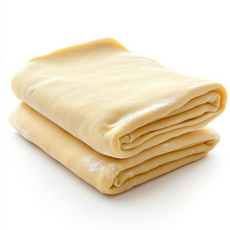 Freshly Rolled Dough Sheet on a Clean White Surface Ready To Use Stock ...