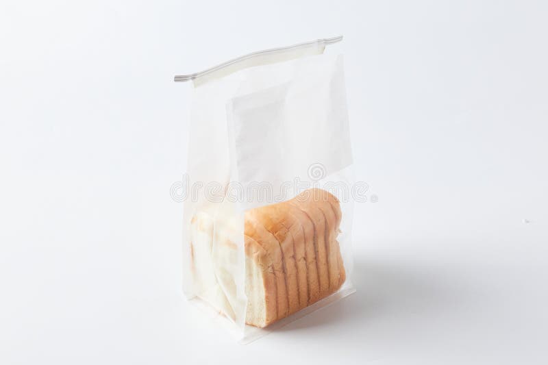 Freshly Sliced Bread Transparent Package White Background Stock Photos ...