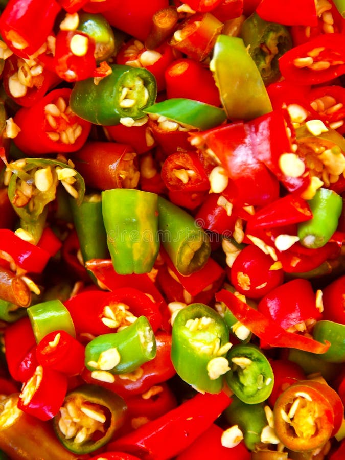 Sliced Red Chili Pepper Isolated Stock Image - Image of dish, view ...