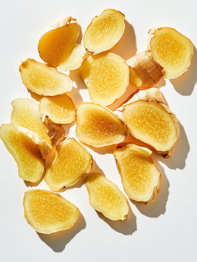 Freshly Sliced Ginger on a Light Background Highlighting Its Natural ...