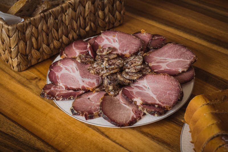 Freshly Sliced Ham on a Table and Plate for Easter Celebration Stock ...