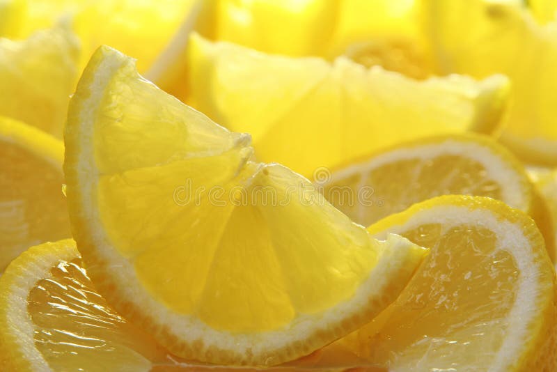 Freshly sliced lemons. stock image. Image of drink, fruit - 2071751
