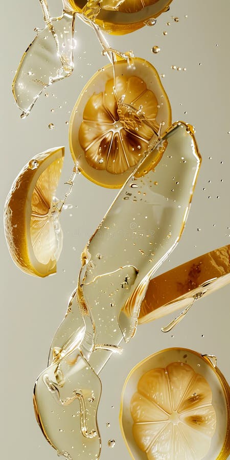 Suspended Lemons and Lemon Slices Stock Image - Image of healthy, tangy ...
