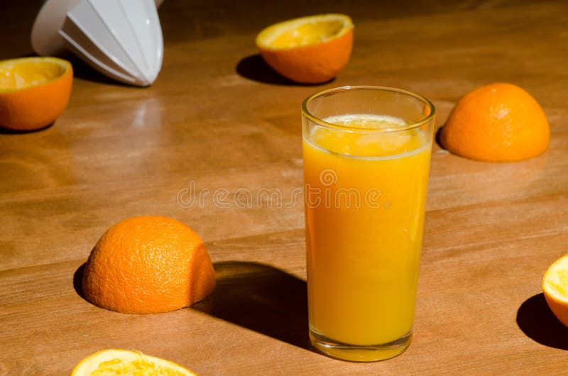Freshly Squeezed Orange Juice Stock Photo - Image of glass, juice: 71087234