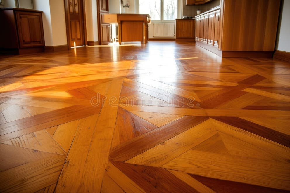 Freshly Stained and Varnished Floorboard Stock Image - Image of ...