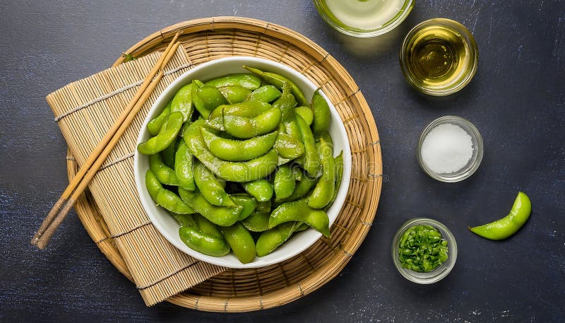 Freshly Steamed Edamame Beans in a Bowl Stock Photo - Image of ...
