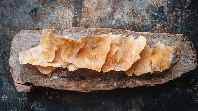 Freshly Torn Crust Bread Rustic Wooden Board Background Stock Photos ...