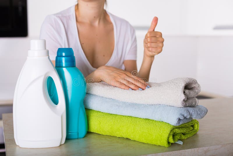 Freshly washed laundry stock image. Image of hands, lifestyle - 93779443