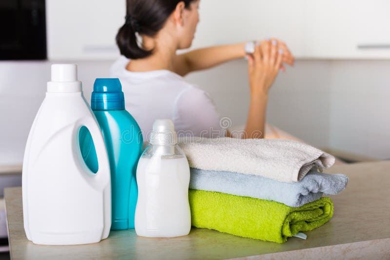 Freshly washed laundry stock image. Image of indoors - 93779577