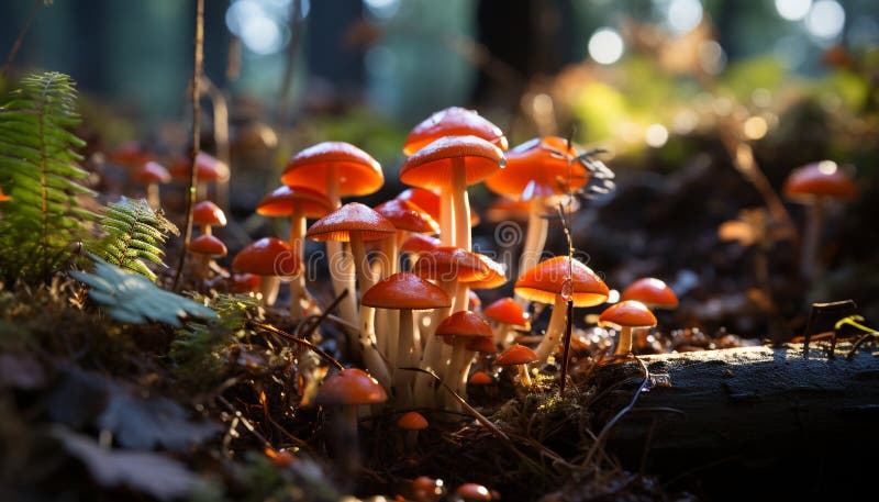 Freshness of Autumn Close Up of Slimy Toadstool on Forest Floor ...