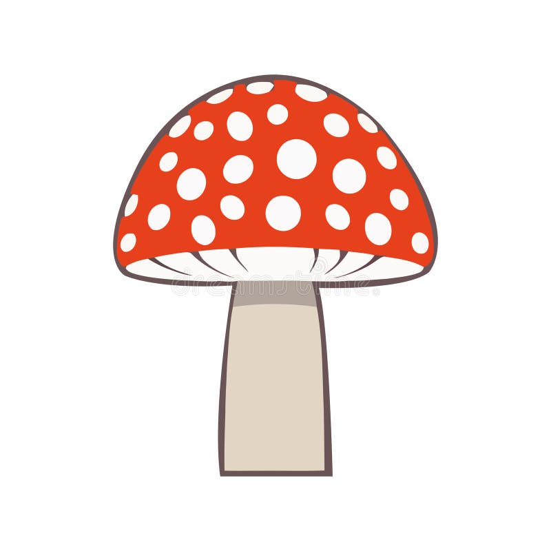 Freshness of Autumn, a Cute Cartoon Toadstool in Organic Forest Stock ...