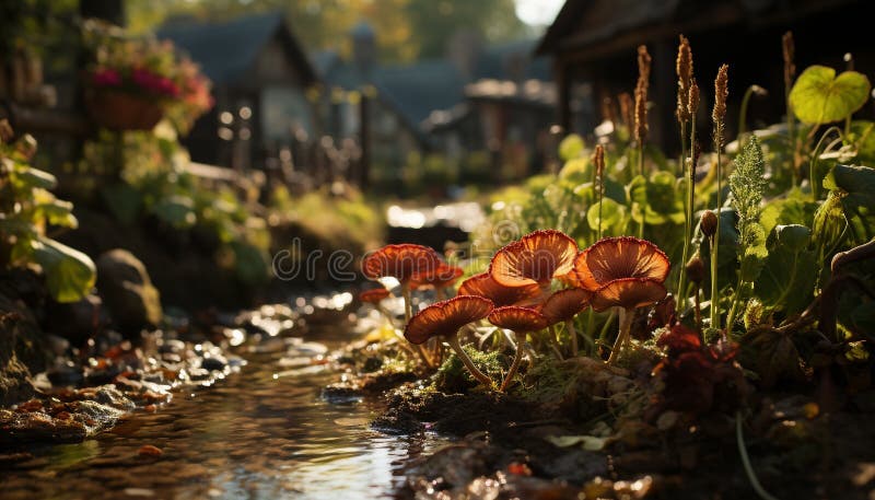 Freshness of Autumn Growth in a Close Up Leaf Generated by AI Stock ...